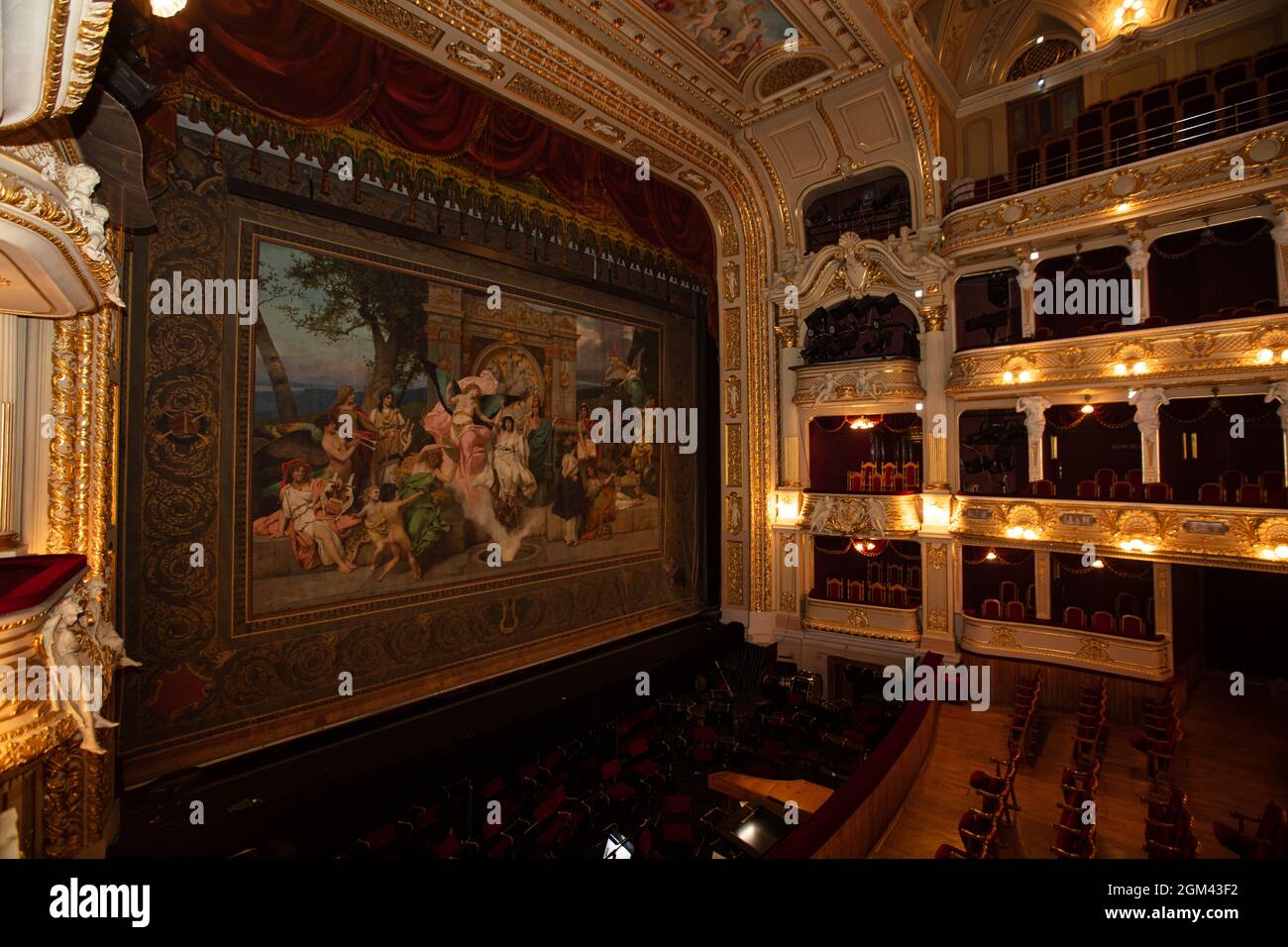 Lviv, Ukraine - September 16, 2021: Lviv opera house interior Stock ...