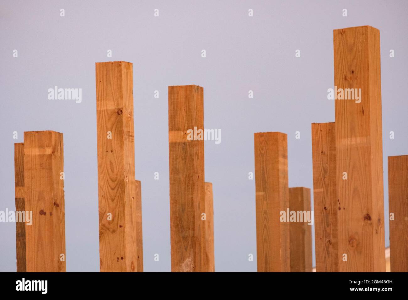 Beach Construction - Housing Pylons Stock Photo - Alamy