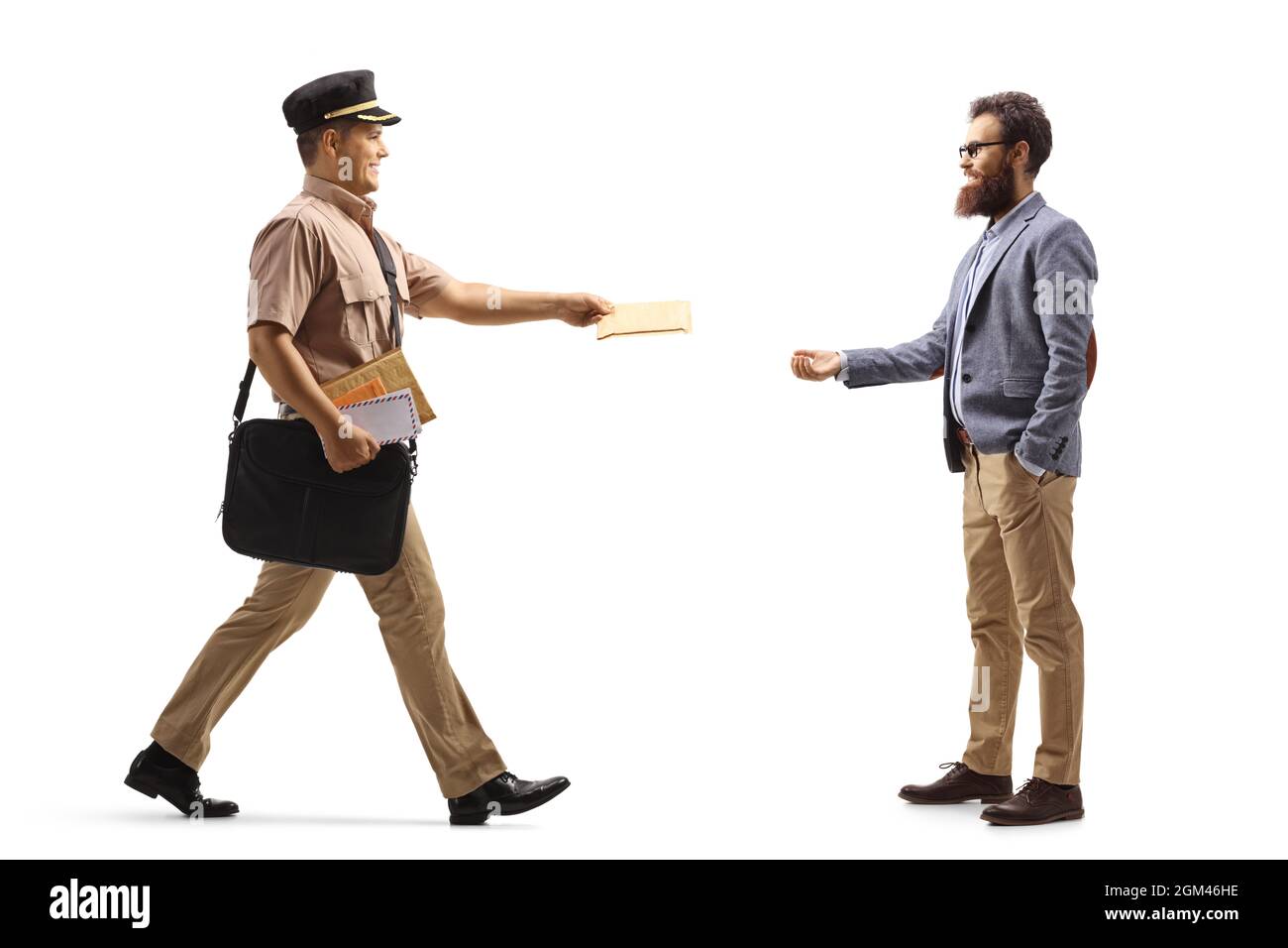 Postman delivering letter hi-res stock photography and images - Alamy