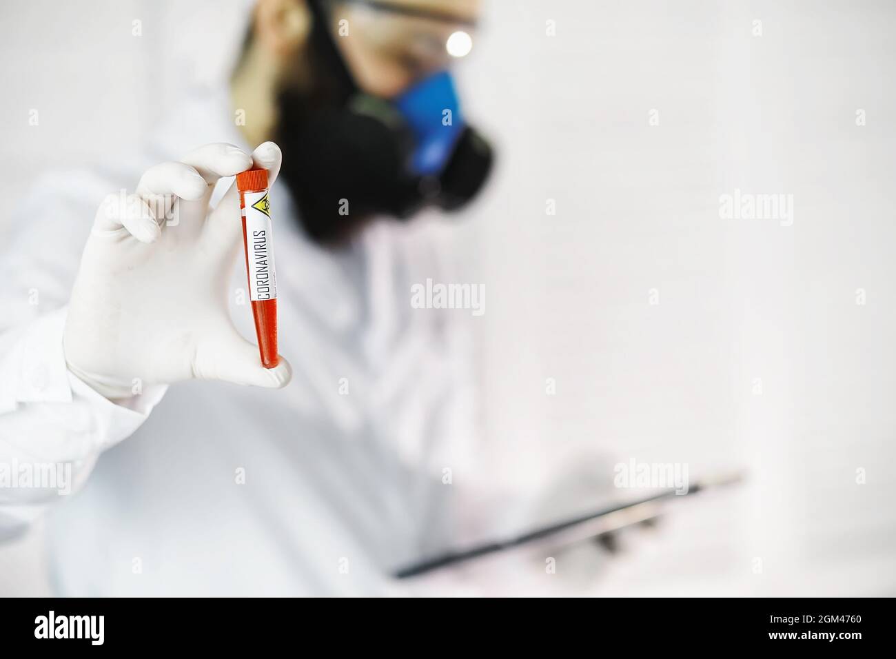 A scientist researcher in the laboratory is testing drugs for treatment ...