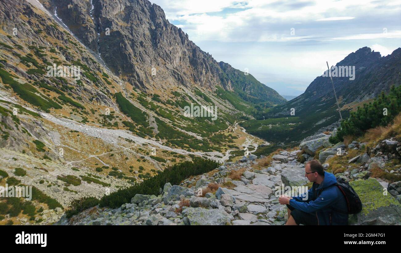 Man at the top of the tatra peak hi-res stock photography and images ...