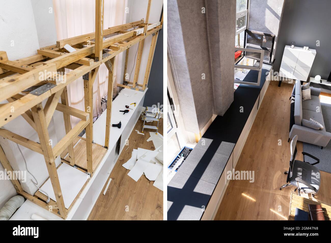 House Interior Renovation And Remodel Before After Stock Photo - Alamy