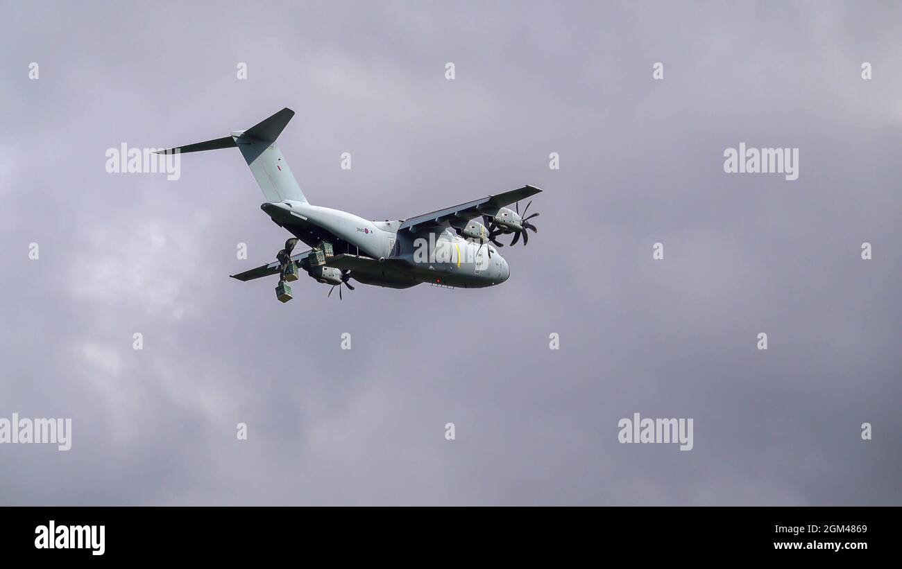 ZM401 RAF Royal Air Force Airbus A400M Atlas military cargo plane on a ...