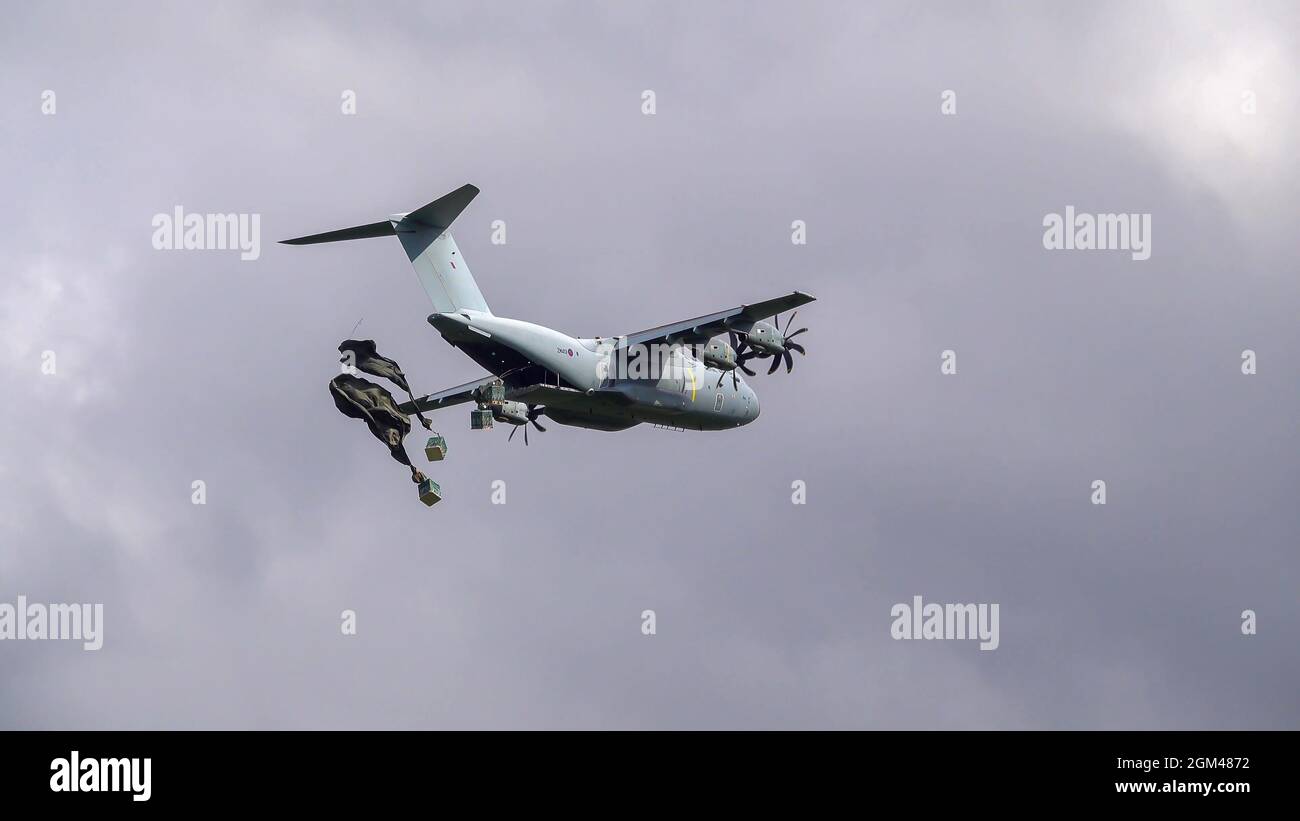ZM401 RAF Royal Air Force Airbus A400M Atlas military cargo plane on a ...
