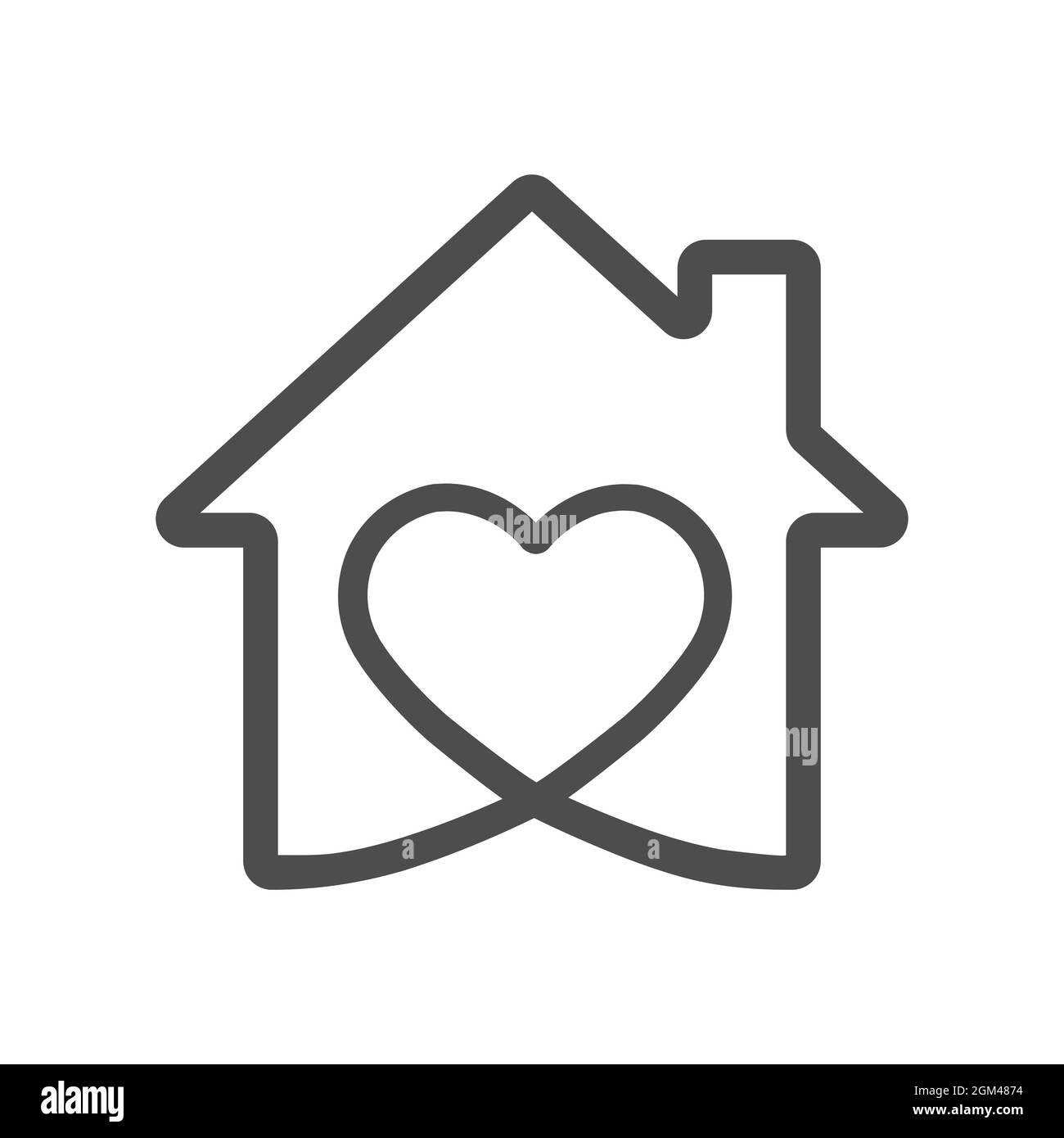 heart icon in the house. Vector illustration for websites and ...