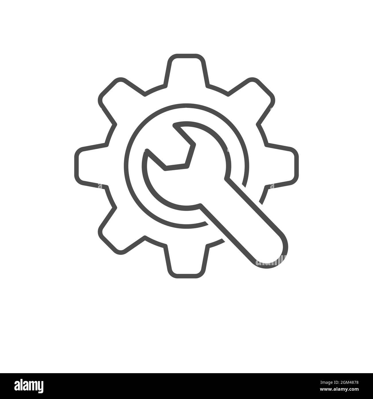 Gear And Wrench Logo Wrench And Gear Icon Vector Images