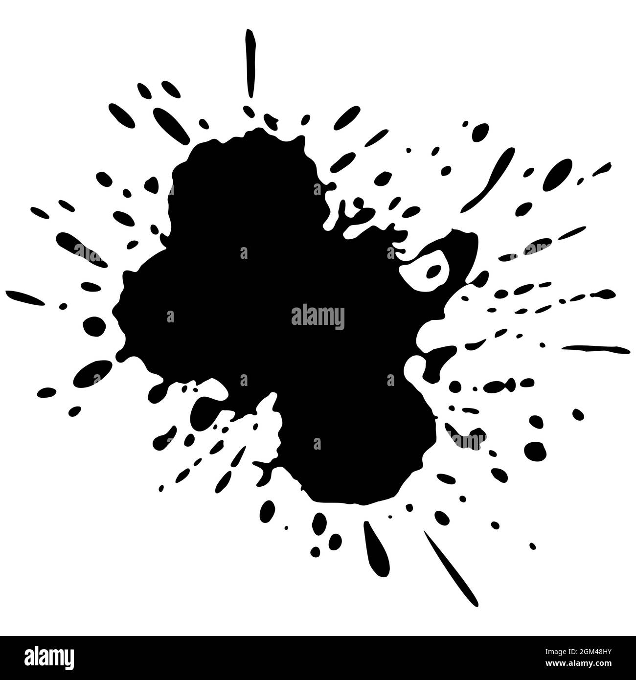 Ink drop. Round, ragged inkblot. Vector illustration Stock Vector Image ...