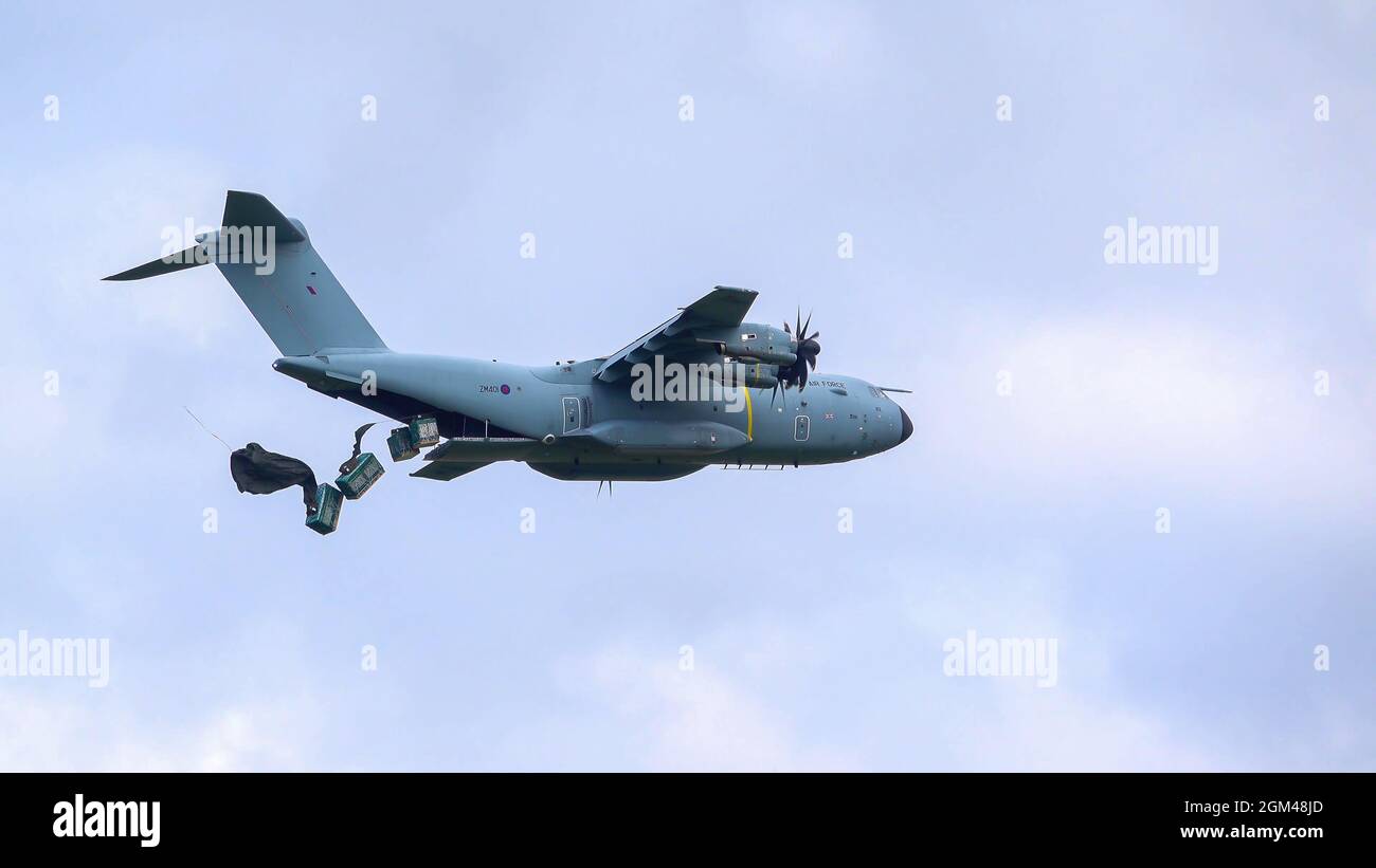 ZM401 RAF Royal Air Force Airbus A400M Atlas military cargo plane on a ...