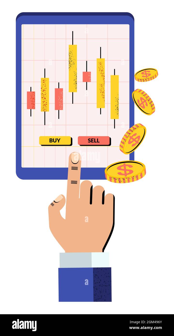 Japanese candlestick chart. Online trading. Financial market Stock ...
