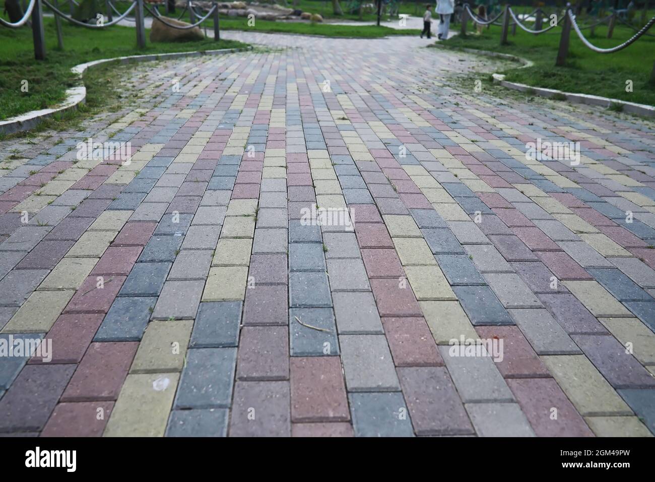 Grey paving stone, pedestrian walkway, pavement close up, the texture ...