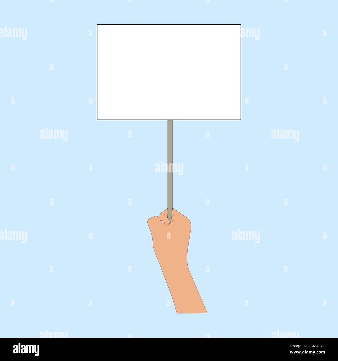 Hand holding a poster, vector illustration of hand draw Stock Vector ...