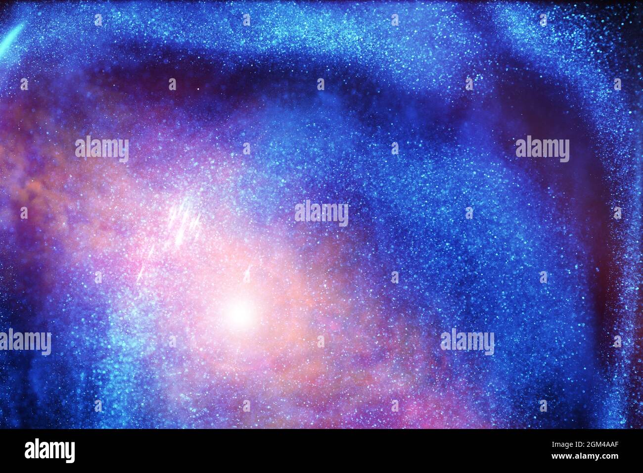Astronomical photograph of the universe in a distant galaxy with ...
