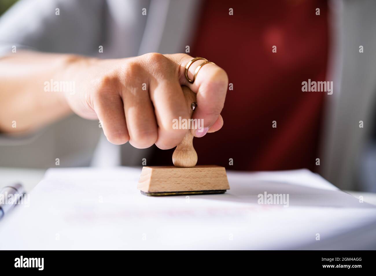 Public Notary Contract Document Stamp And Permit Approve Stock Photo ...
