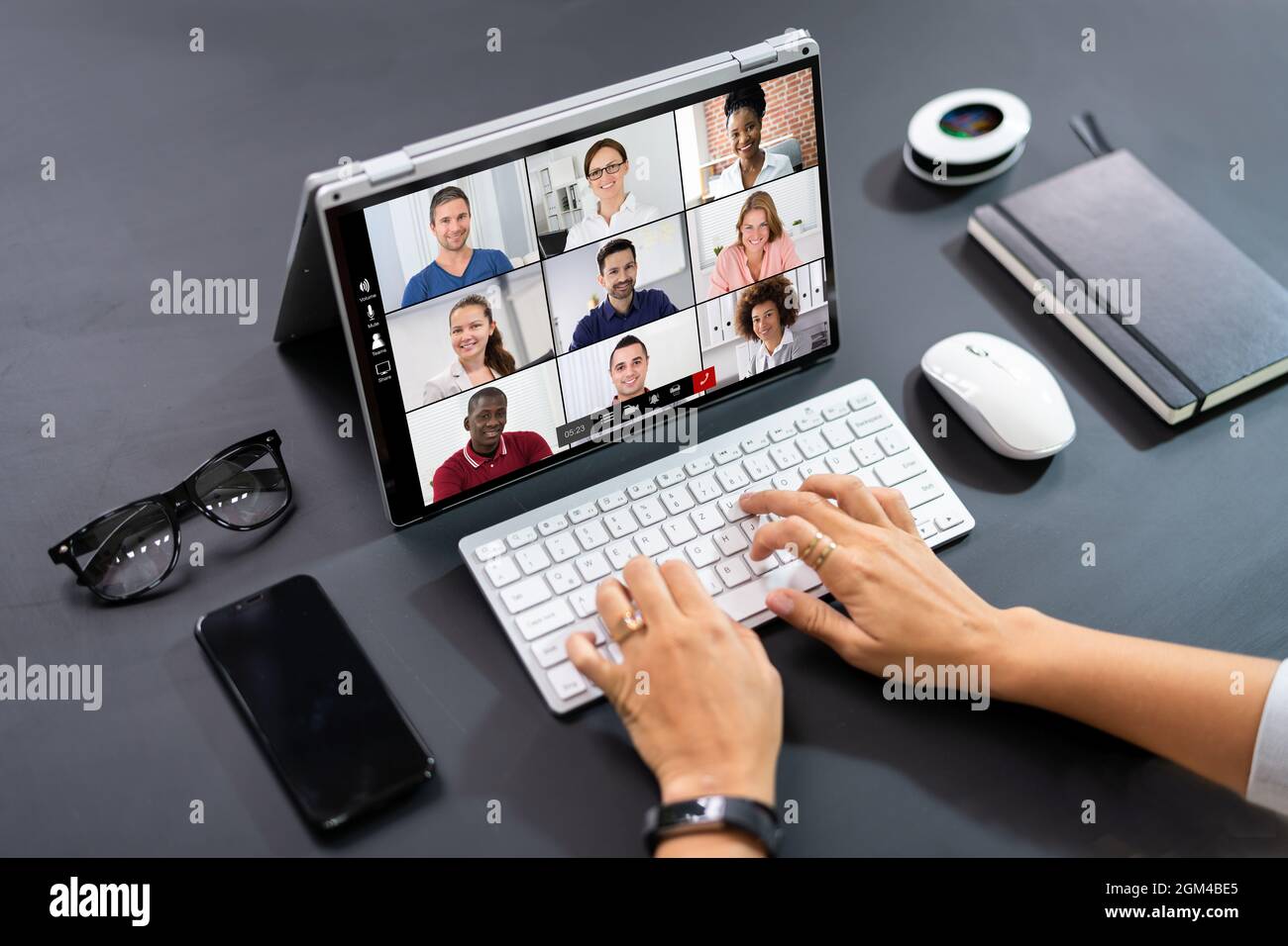 Online Video Conference Interview Call And Call Meeting Stock Photo - Alamy