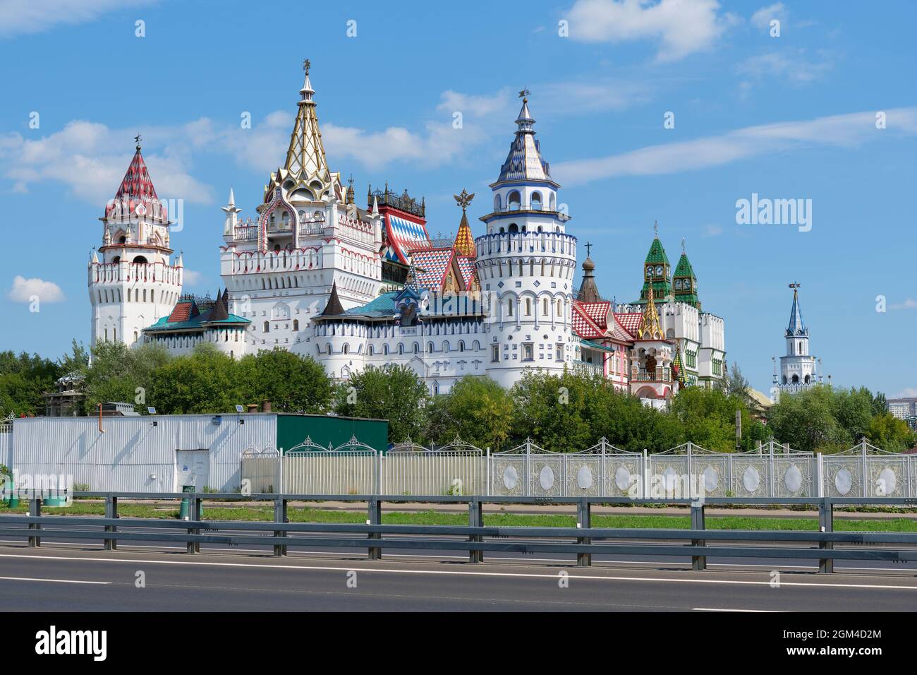 Modern white-stone colorful Kremlin in Izmailovo built in the style of ...