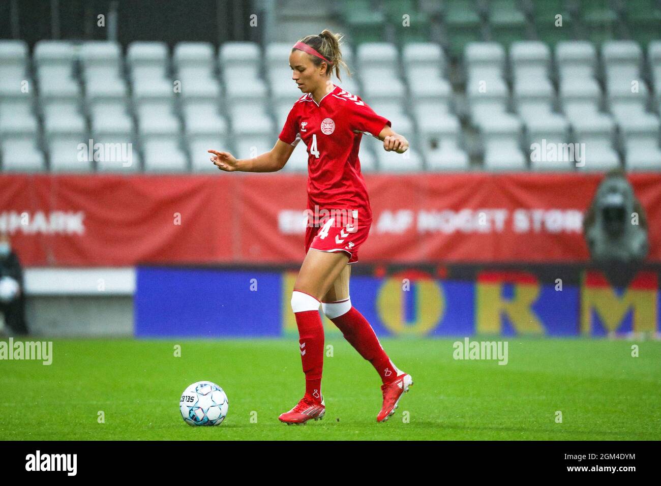 Viborg, Denmark. 16th Sep, 2021. Rikke Sevecke (4 DEN) during a WWC2023 ...