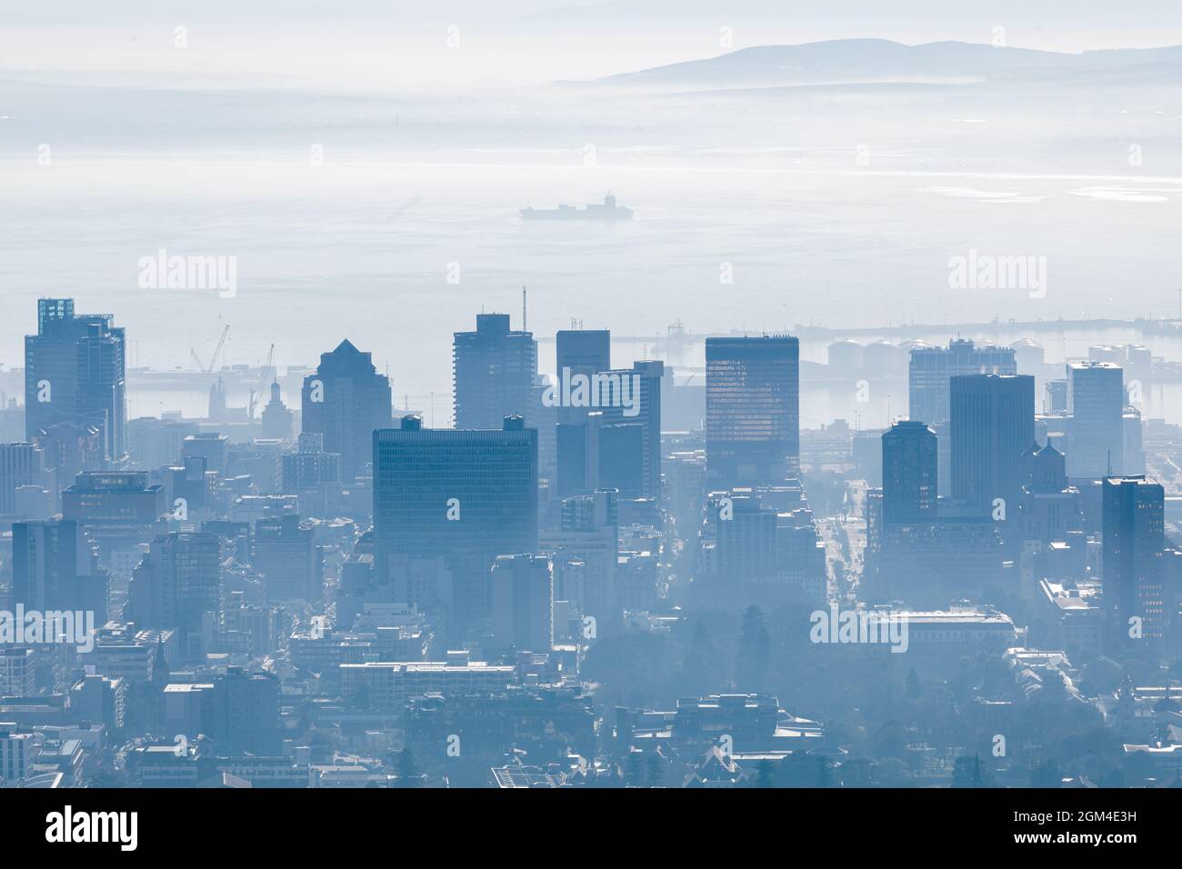 General view of cityscape with multiple modern buildings and ...