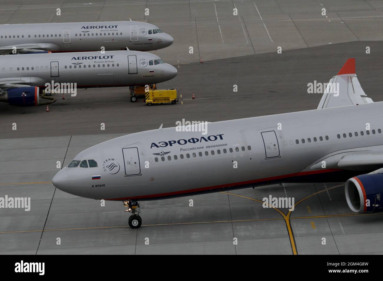 Aeroflot Russian Airlines jet aircraft produced by Airbus at Moscow ...