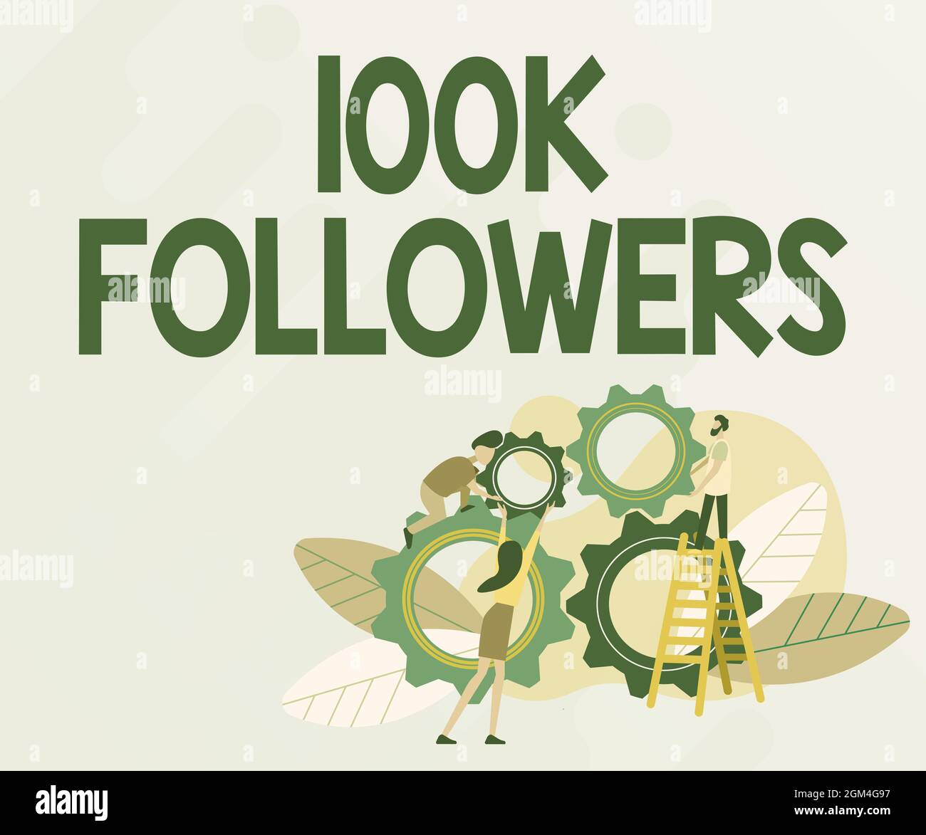 Text caption presenting 100K Followers. Concept meaning number of ...