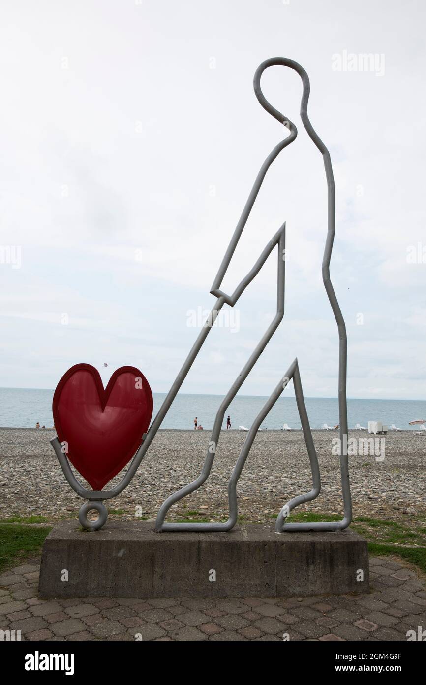 Love monument on June 27, 2021 in Batumi. Black Sea coast. Batumi is ...