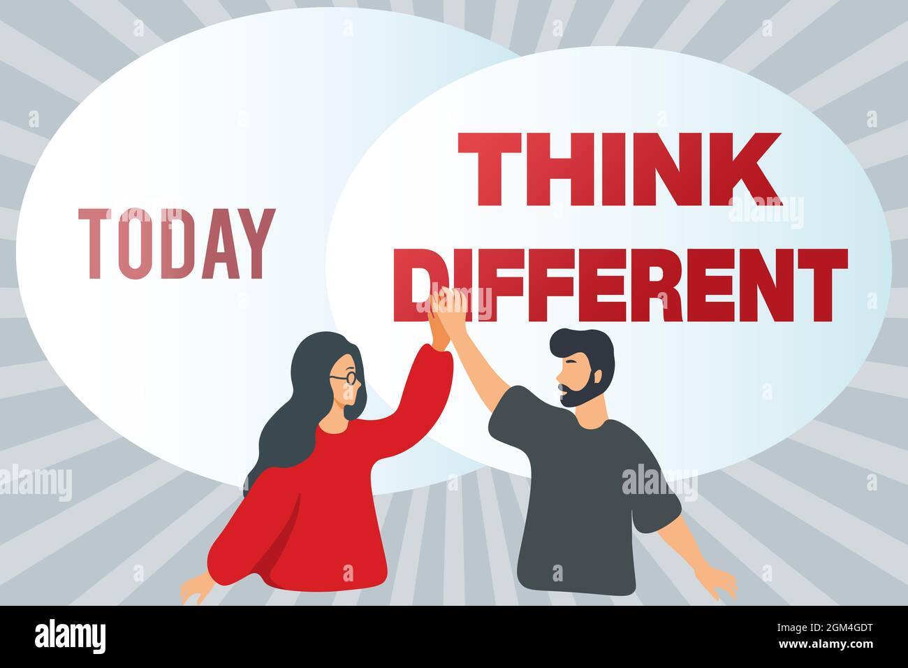 Sign displaying Think Different. Business idea unusual method or ...
