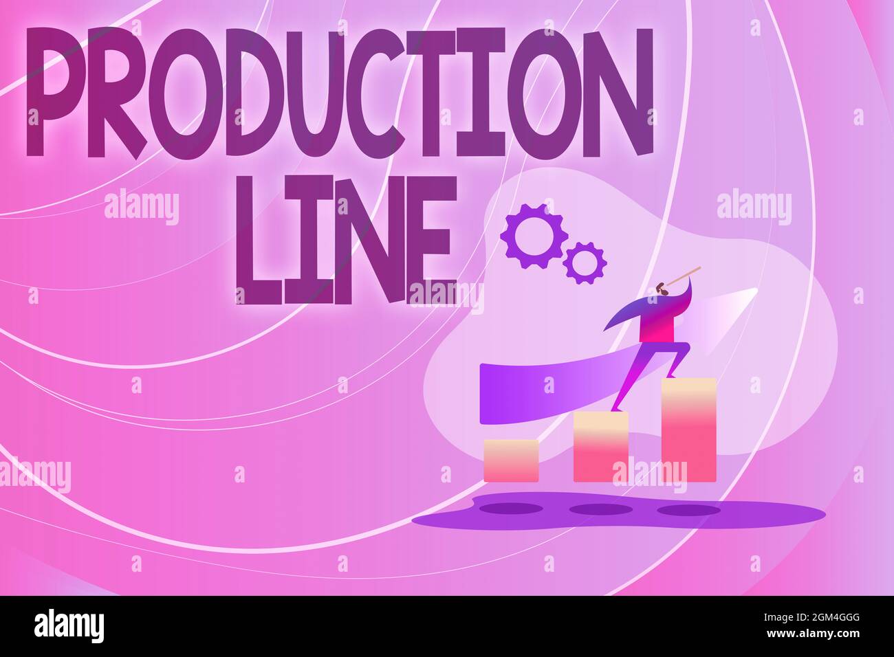 Text sign showing Production Line. Business idea set of sequential ...