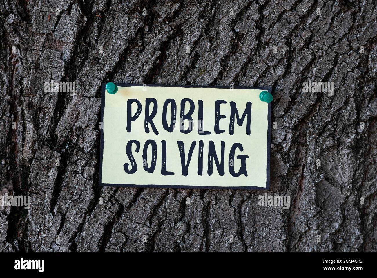 Text caption presenting Problem Solving. Business showcase to find an ...