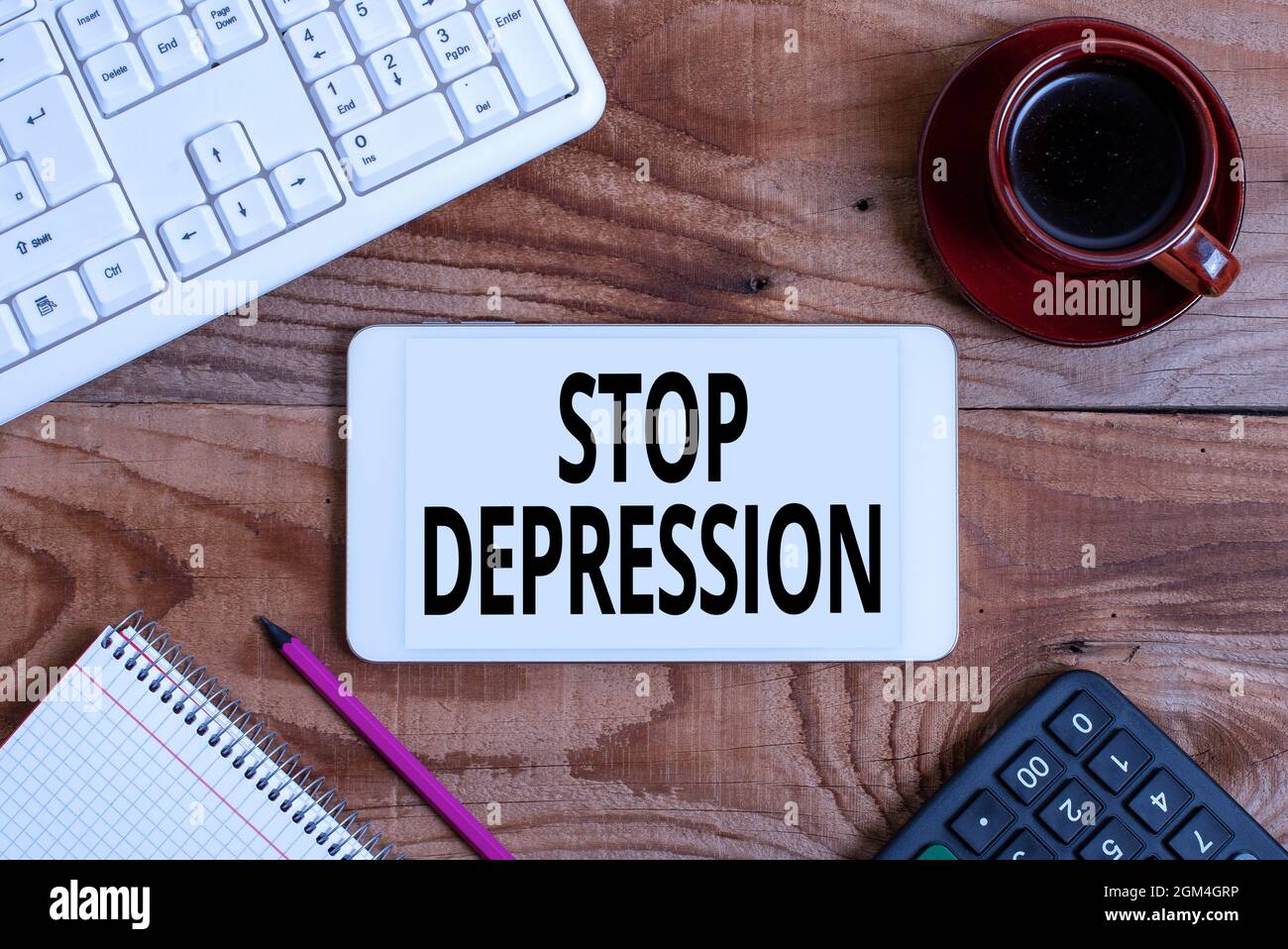 Sign displaying Stop Depression. Business approach end the feelings of ...
