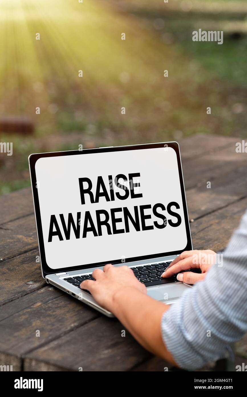 Conceptual caption Raise Awareness. Word Written on creating a specific ...