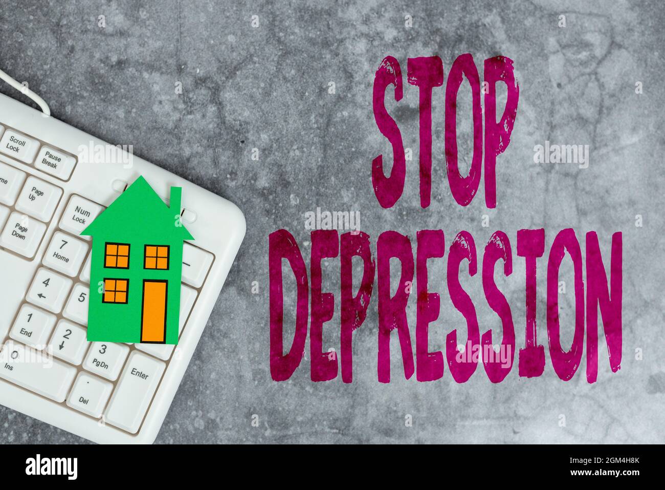 Inspiration showing sign Stop Depression. Word for end the feelings of ...