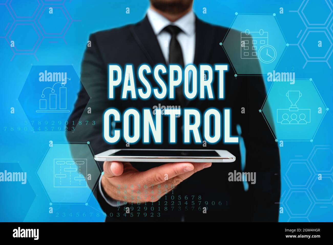 Handwriting text Passport Control. Business idea the area in an airport ...