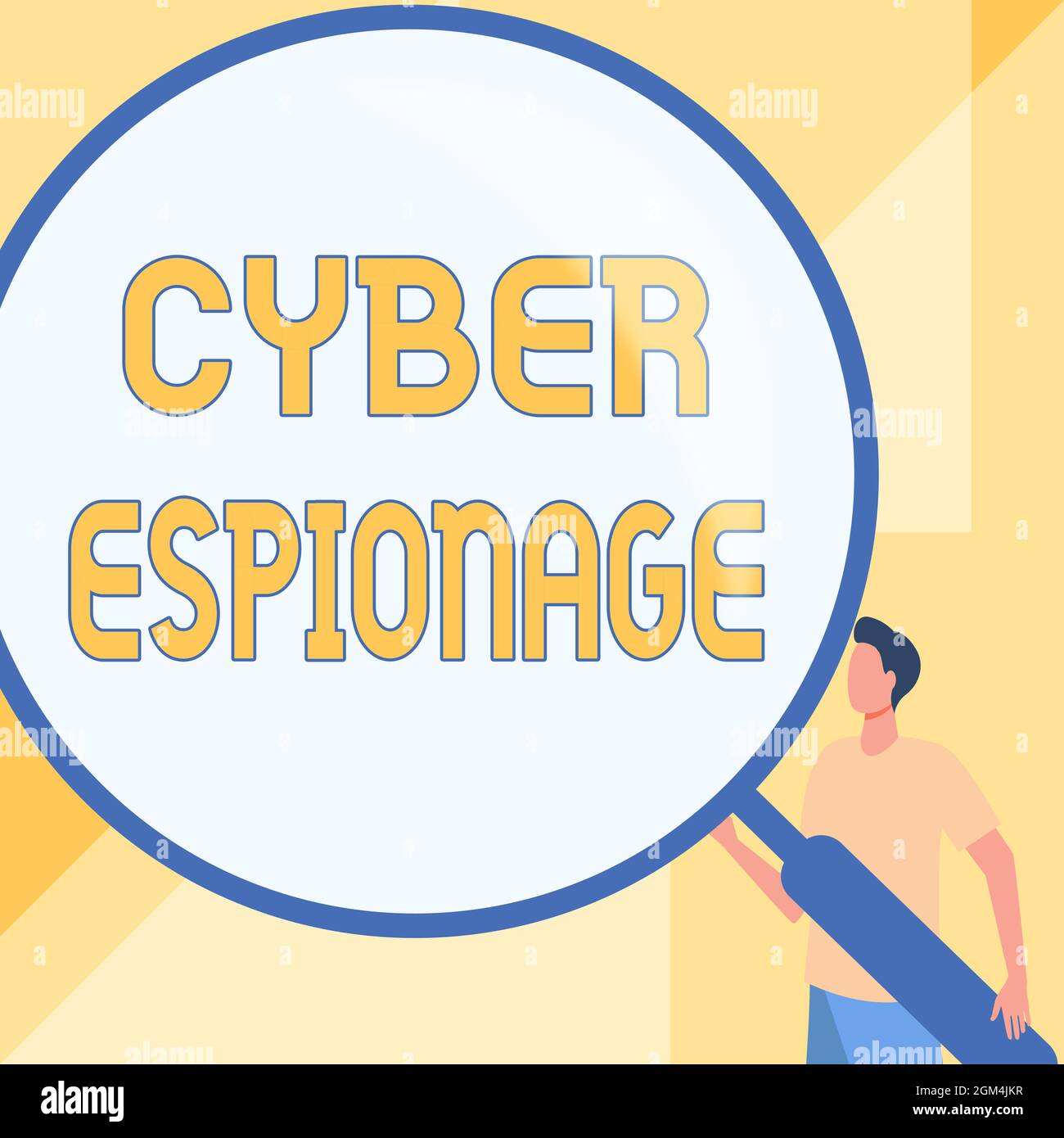 Text caption presenting Cyber Espionage. Concept meaning obtaining ...