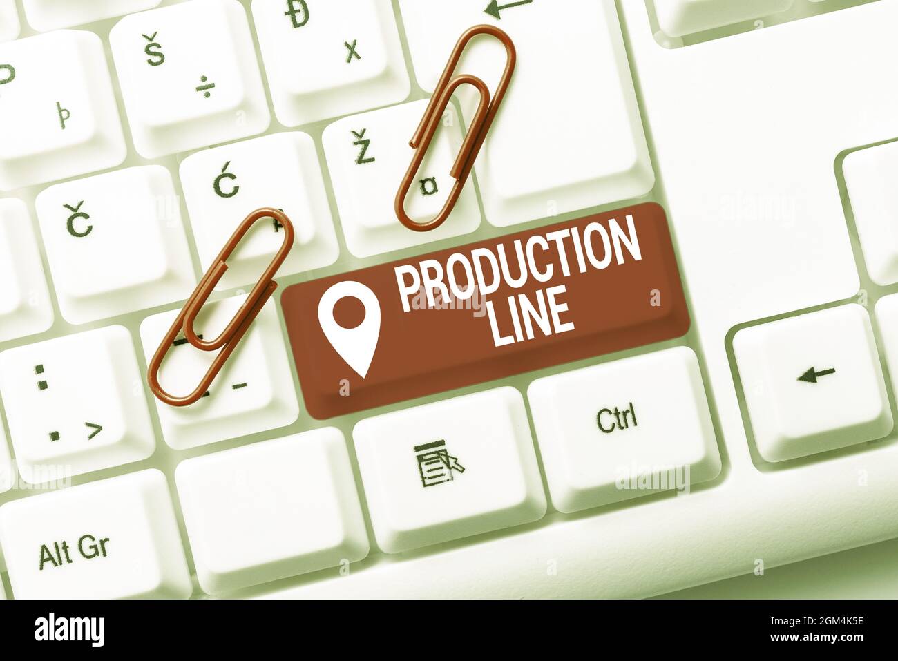 Conceptual caption Production Line. Business concept set of sequential ...