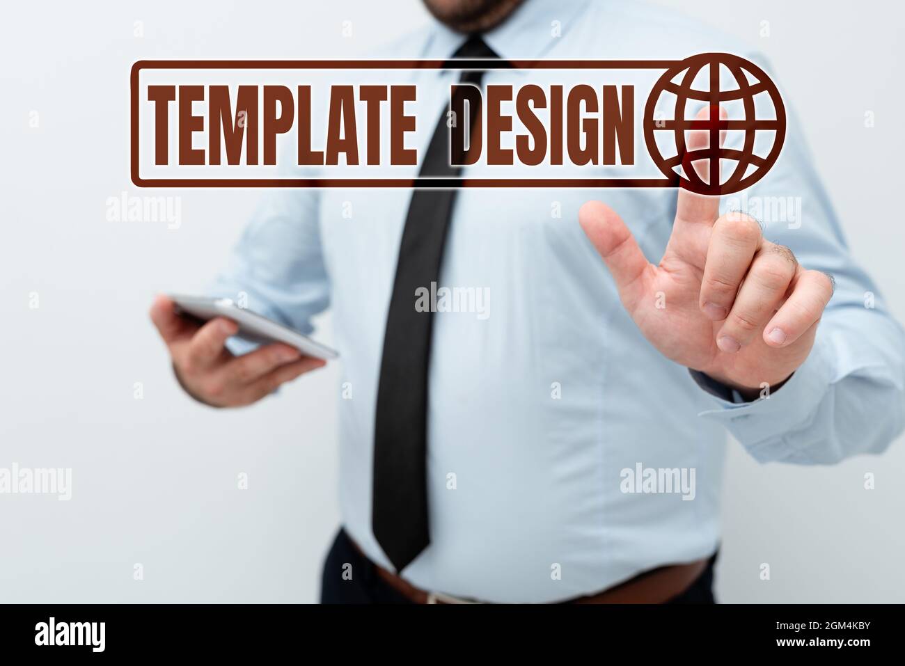 Text caption presenting Template Design. Conceptual photo an overall layout or blueprint with a ...