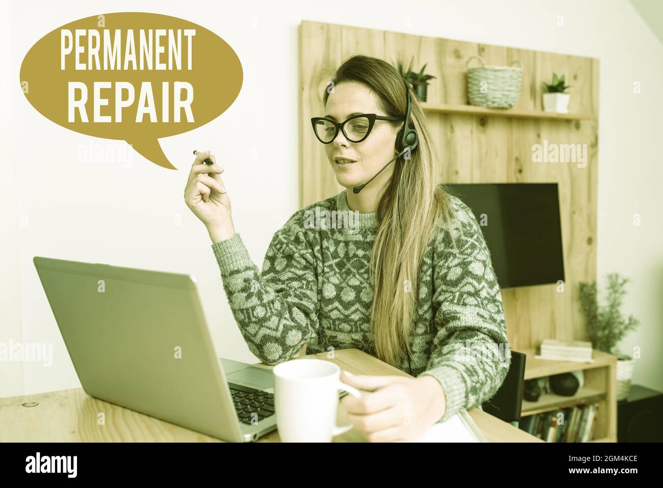 Text sign showing Permanent Repair. Word Written on A repair of an ...