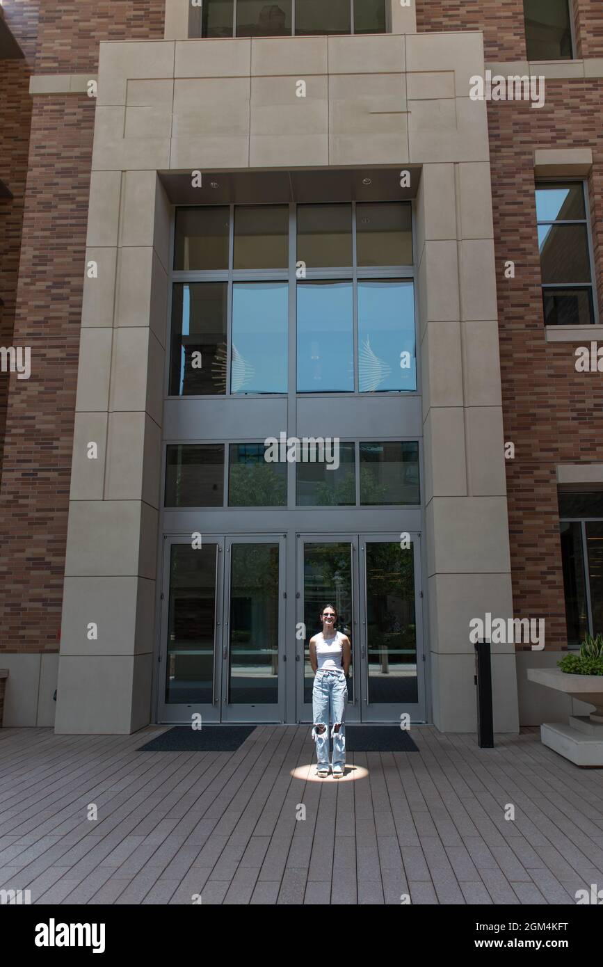 Female college student standing campus hi-res stock photography and ...