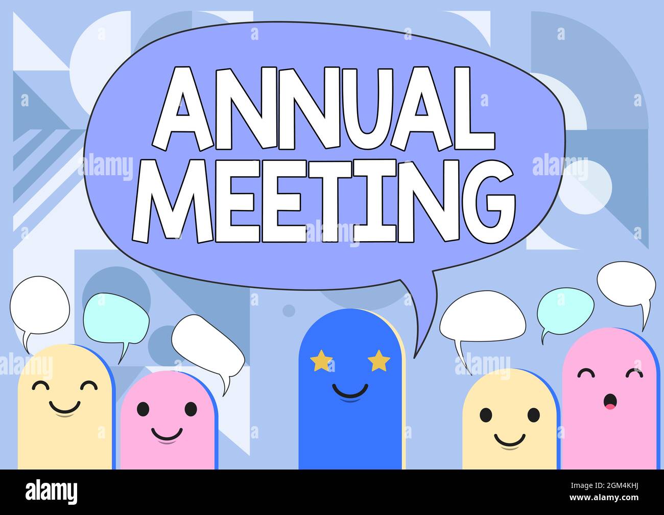 Sign displaying Annual Meeting. Business concept a meeting of the ...