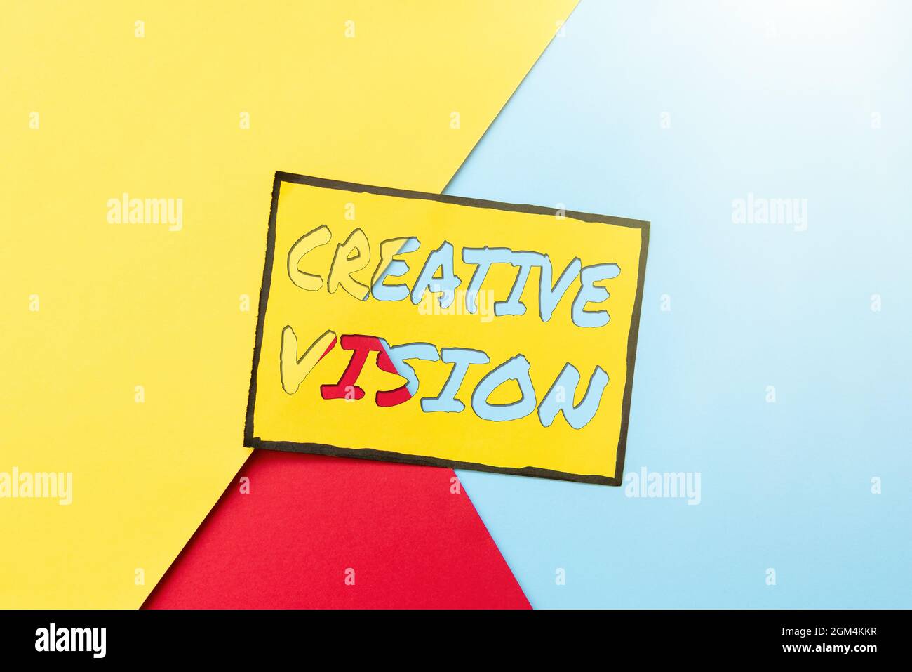 Conceptual display Creative Vision. Word Written on process of ...