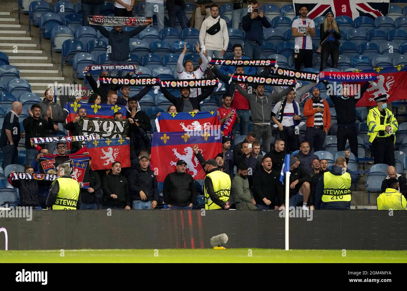Lyon fans in the stands before the UEFA Europa League, Group A match at ...
