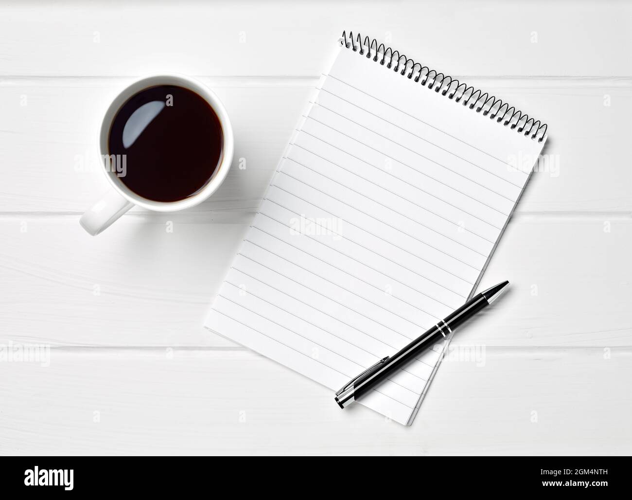 coffee cup note book table paper Stock Photo - Alamy