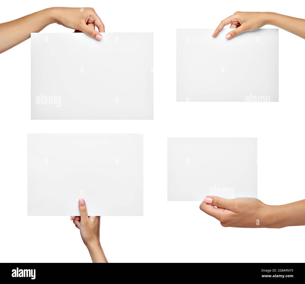 note paper card blank sign hand holding Stock Photo - Alamy