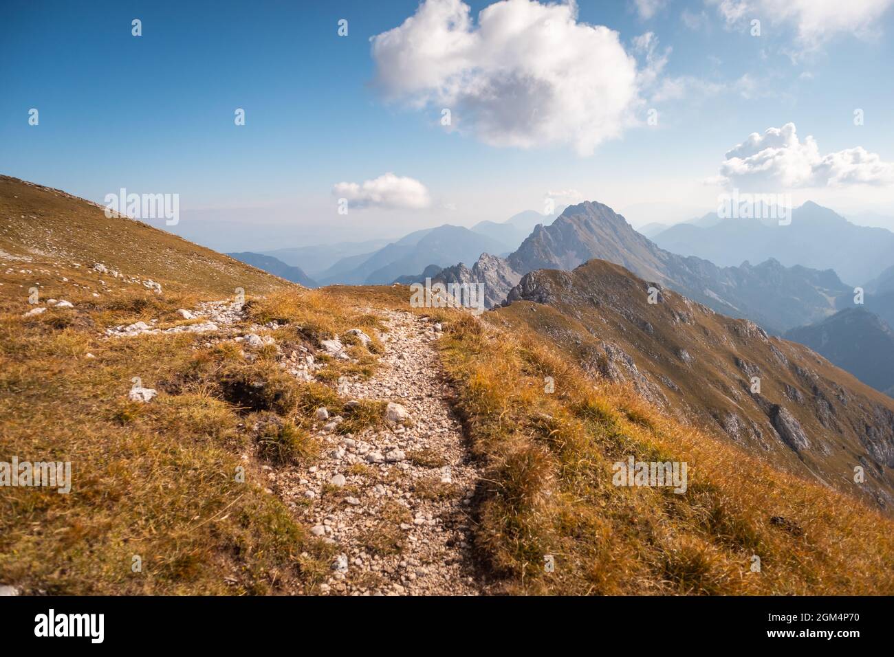 Alpine landscape with and mountain range background in summer Stock ...