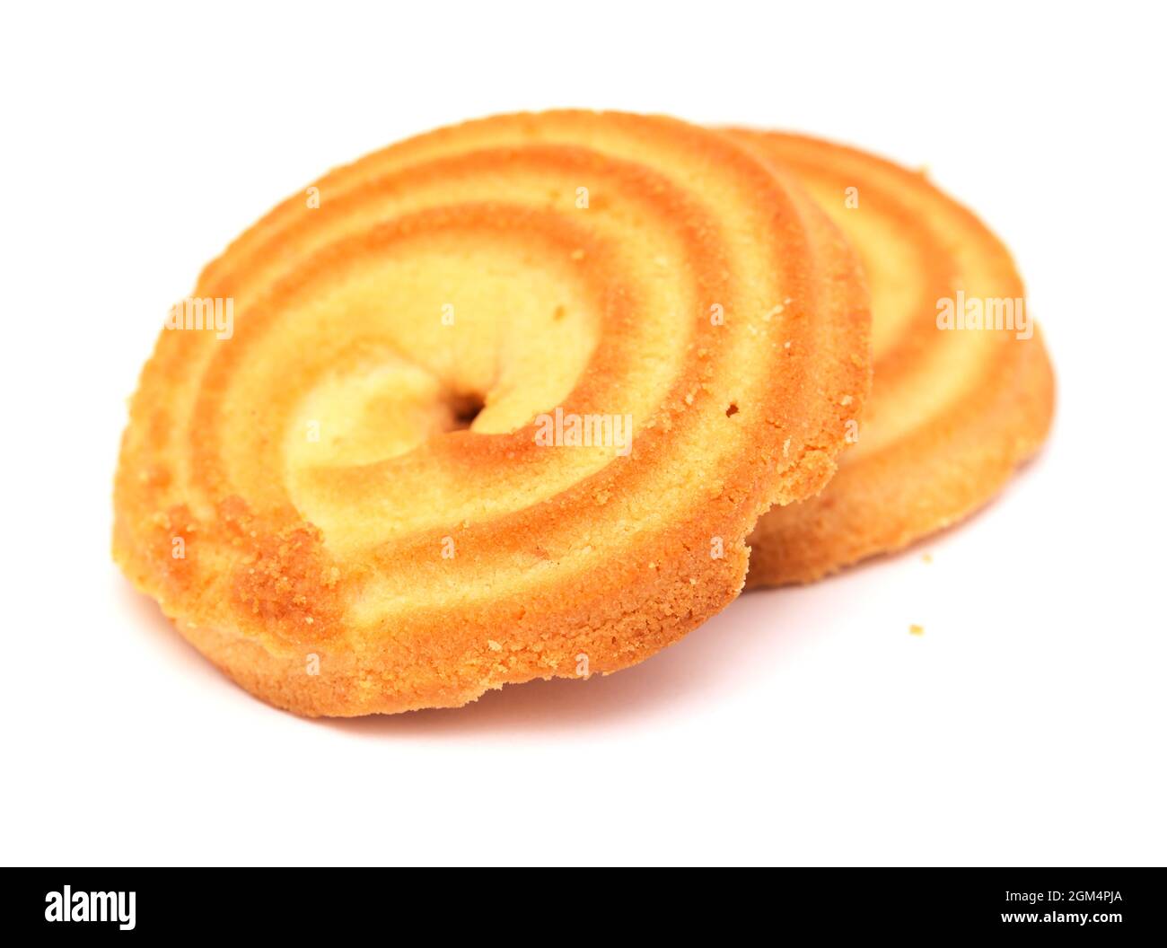 ring shaped crumbly shortbread cookies isolated on white background ...
