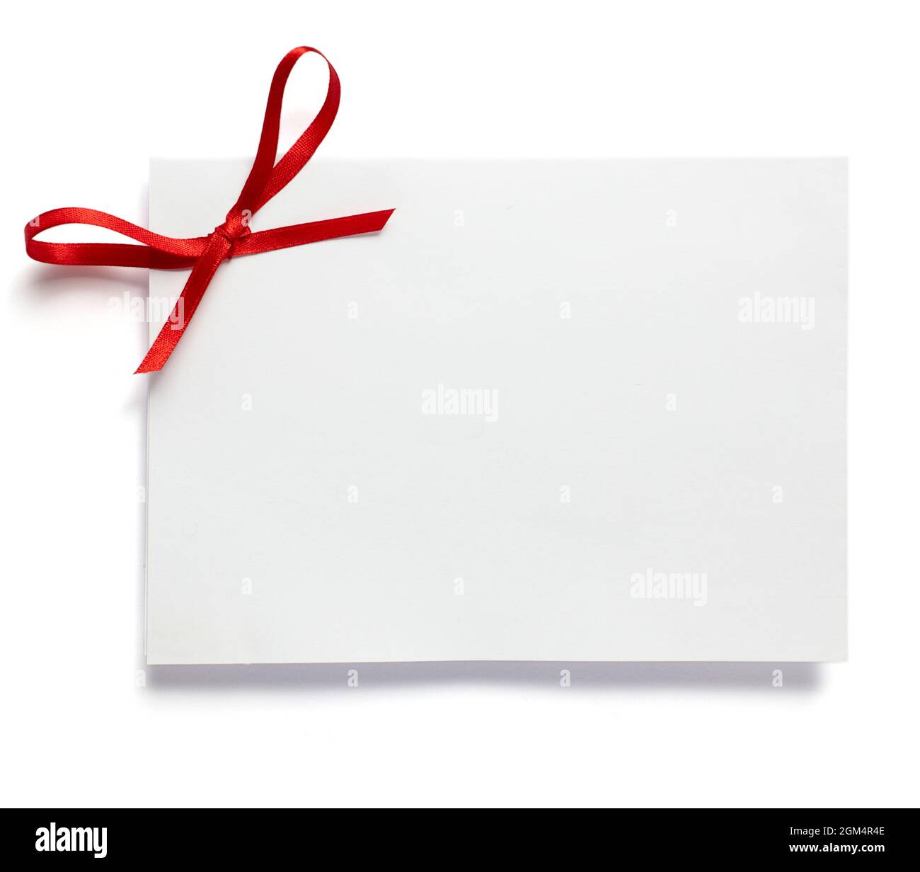 note greeting card red ribbon Stock Photo - Alamy