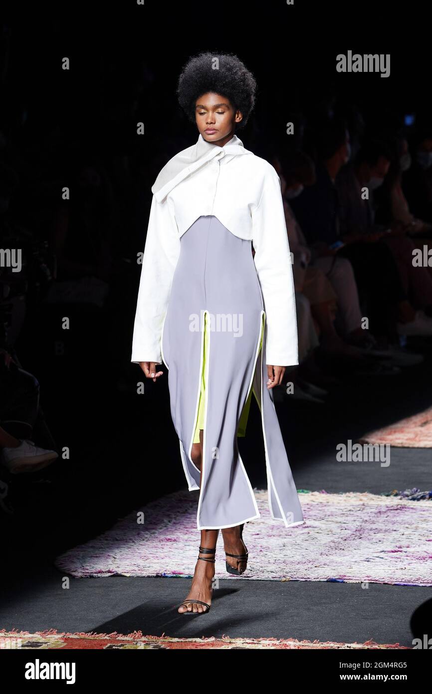 Madrid, Spain. 16th Sep, 2021. A model walks the runway at the Duarte ...