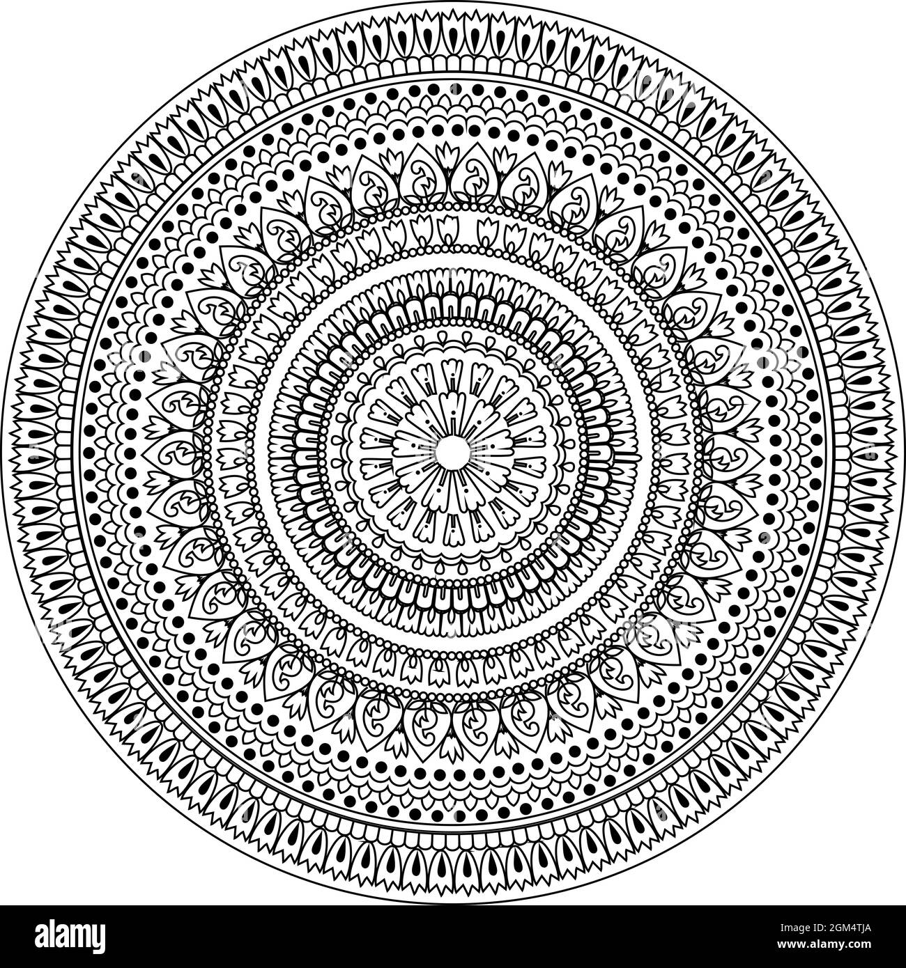 Mandala round ornamental design clipart illustration uses for ceramic ...