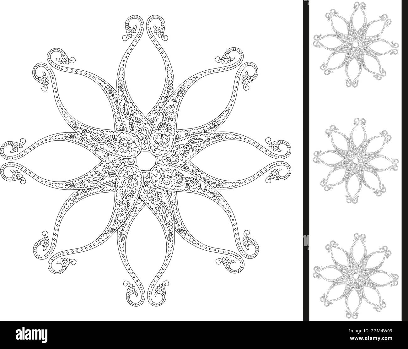 Tribal Pattern flower Paisley design, Royalty Free Cliparts, Stock ...
