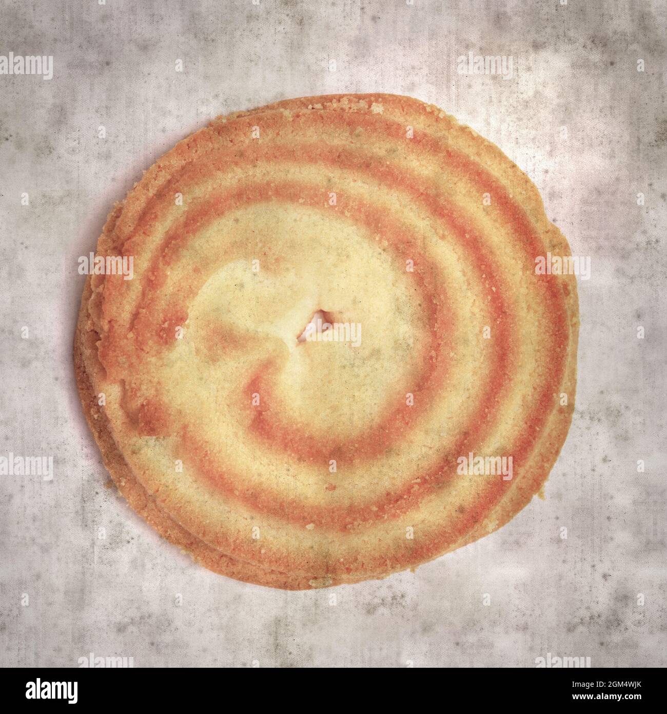 Stylish textured old paper background with shortbread ring cookies ...