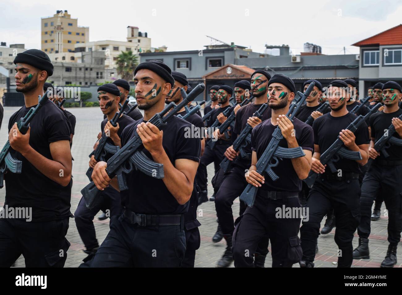 Gaza, Palestine. 16th Sep, 2021. Palestinian officers from the special ...