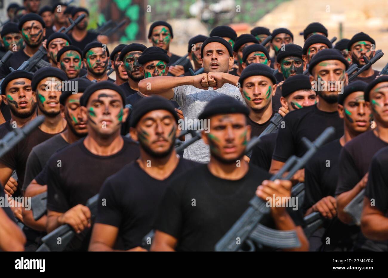 Gaza, Palestine. 16th Sep, 2021. Palestinian officers from the special ...